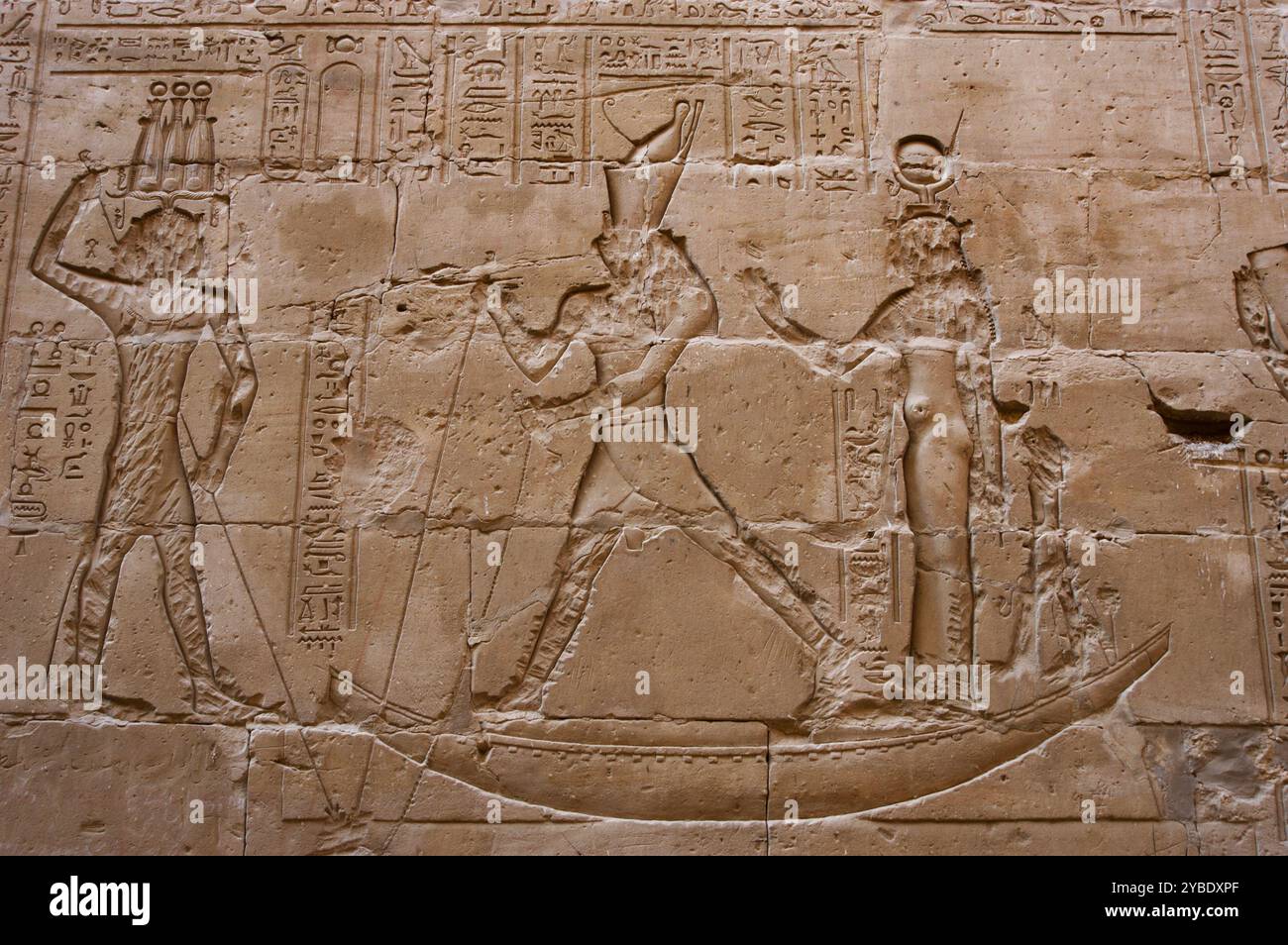 Temple of Horus, Edfu, Egypt, 3rd century BC. Relief depicting the god ...