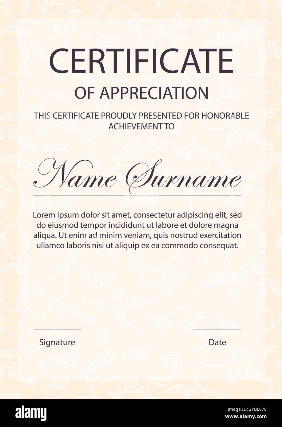 Certificate of appreciation template. Corporate diploma with flourish ...