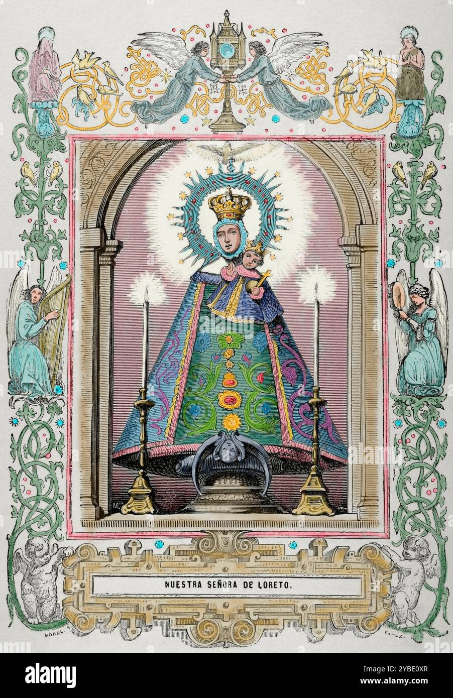 Our Lady of Loreto, 1853. Nuestra Señora de Loreto. From "Ano Cristino ...
