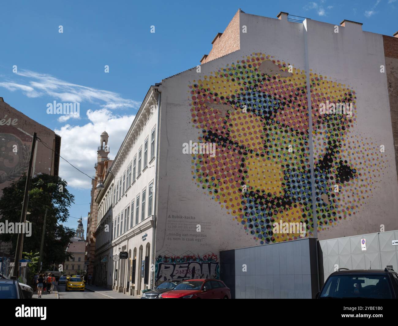 Famous Colorful Rubik's Cube Mural in Budapest Stock Photo - Alamy