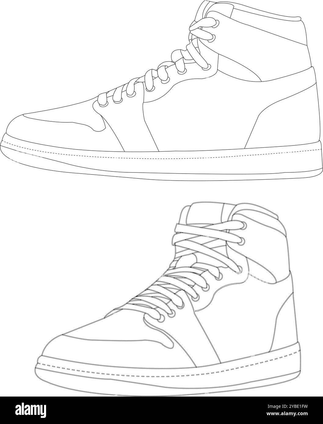 Shoes sneaker outline drawing vector, Sneakers drawn in a sketch style ...