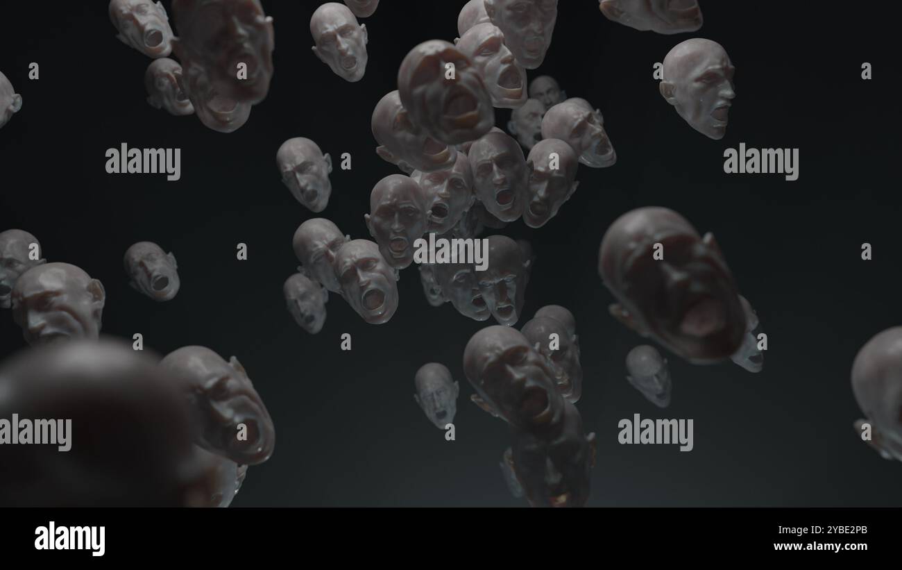 personality stratification, irritation and obsessive emotions, 3d ...