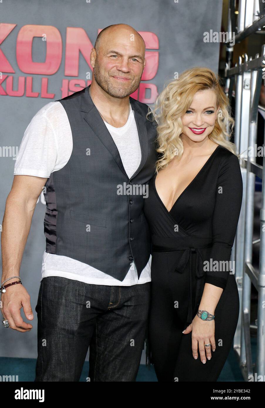 Randy Couture and Mindy Robinson at the Los Angeles premiere of 'Kong ...
