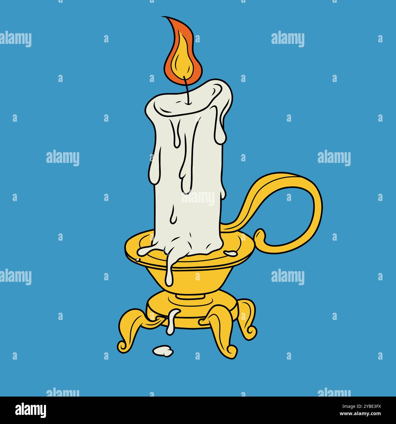 Burning candle in red Stock Vector Images - Alamy