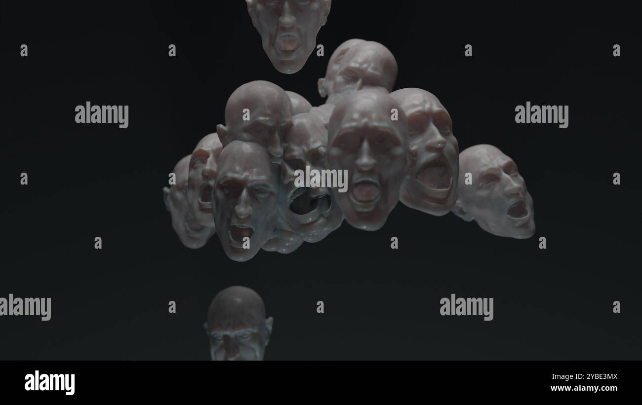 personality stratification, irritation and obsessive emotions, 3d ...