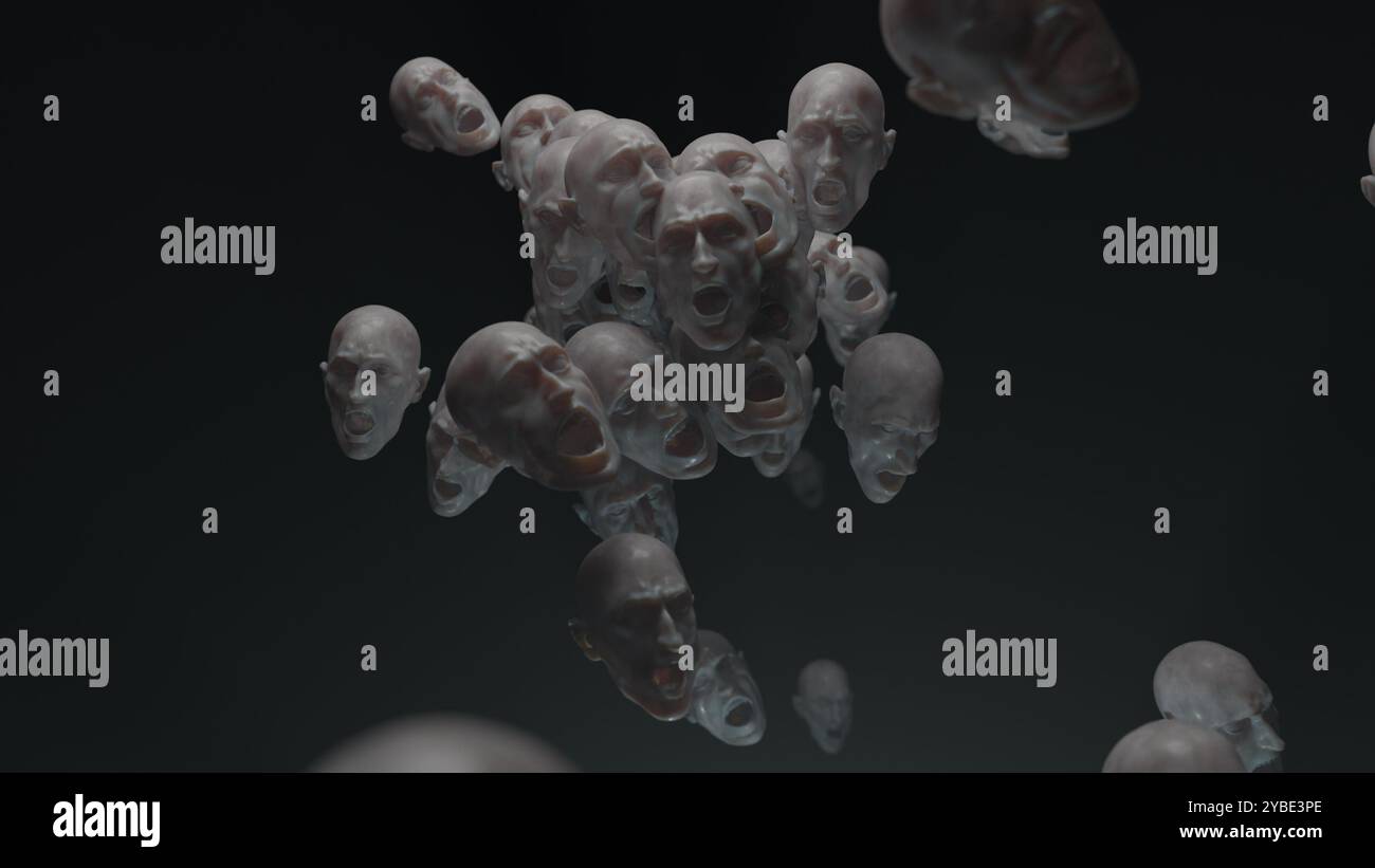 personality stratification, irritation and obsessive emotions, 3d ...