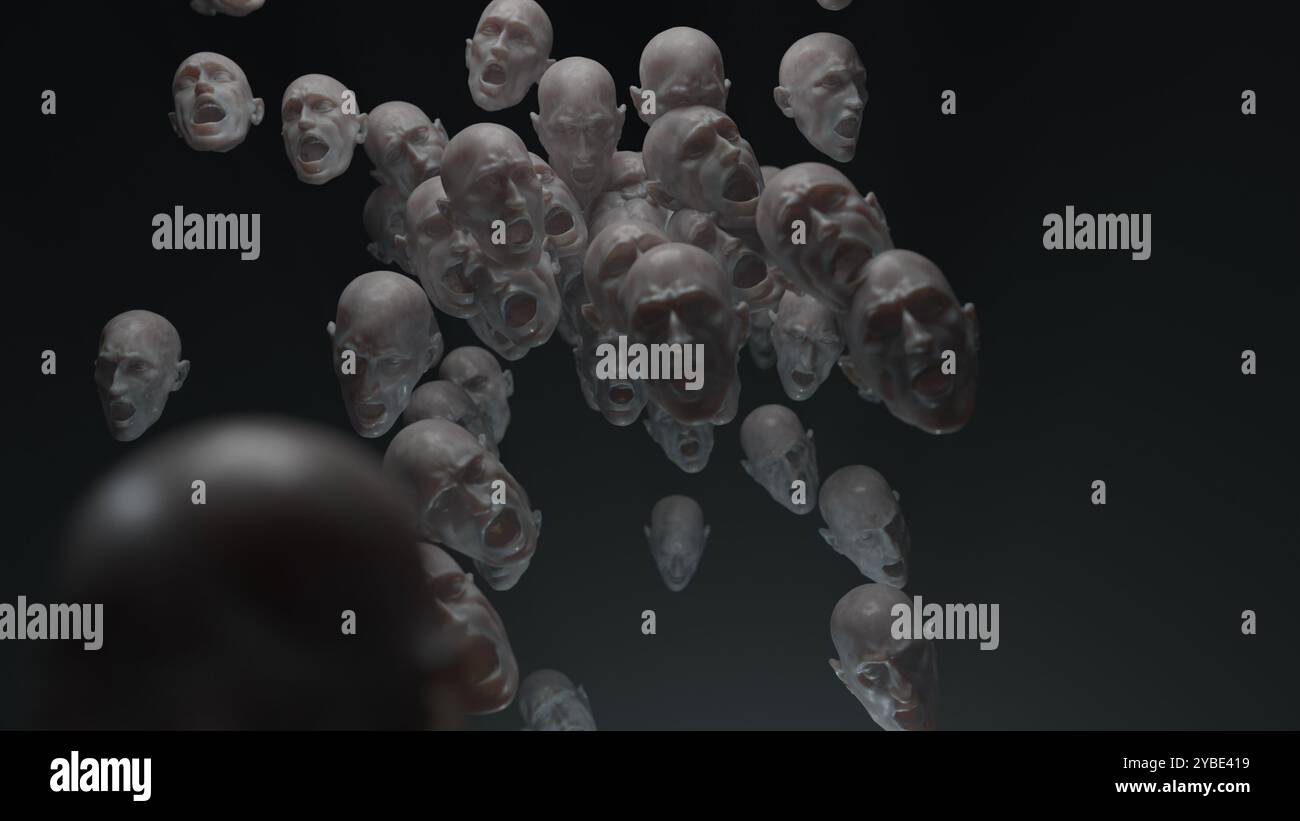 personality stratification, irritation and obsessive emotions, 3d ...