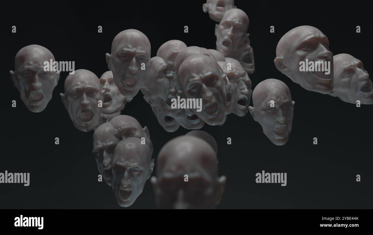 personality stratification, irritation and obsessive emotions, 3d ...