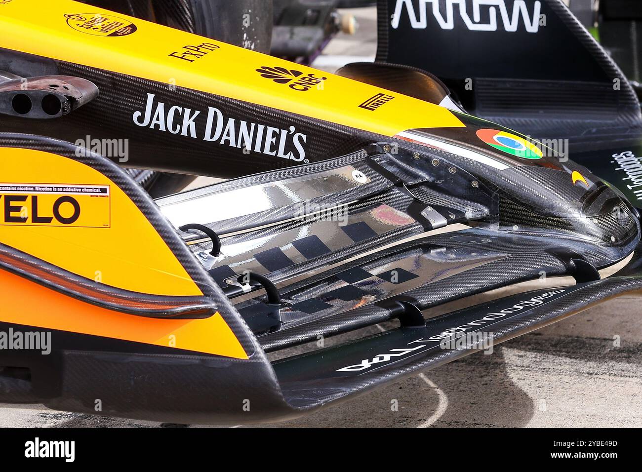 McLaren F1 Team MCL38, mechanical front wing detail during the Formula ...