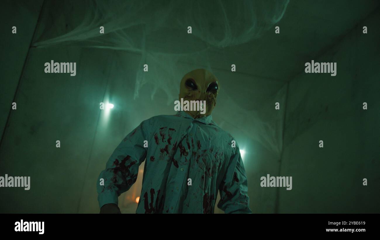 The Alien From Another Planet In The Night Stock Photo - Alamy