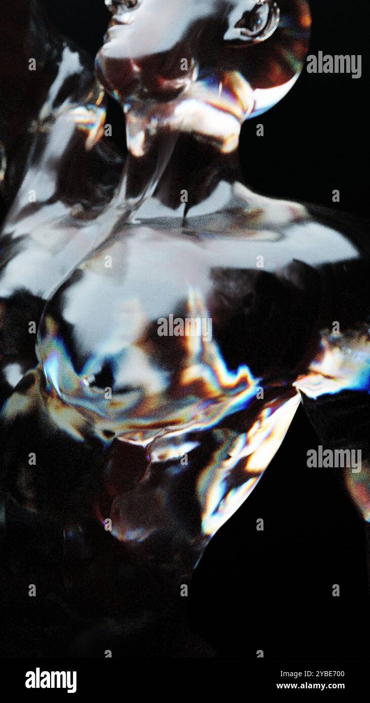 The crystal figure of a muscular athlete in a dynamic pose, he ...