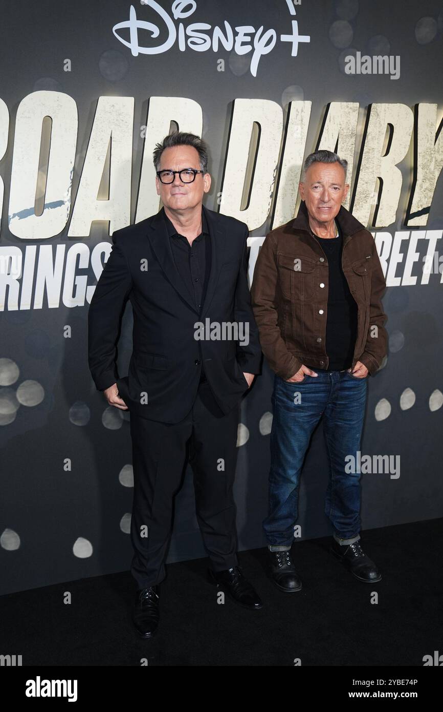Director Thom Zimmy (left) and Bruce Springsteen, attend the UK premiere of Road Diary: Bruce ...
