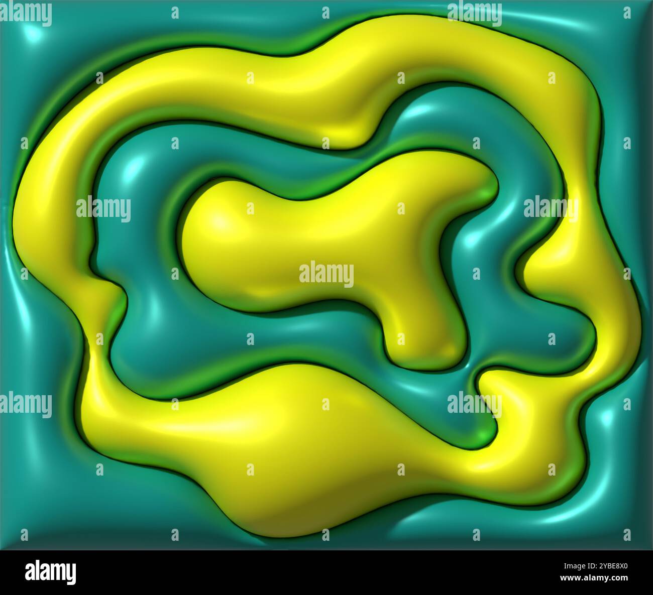 Abstract image with smooth, wavy shapes with a glossy effect, sense of ...