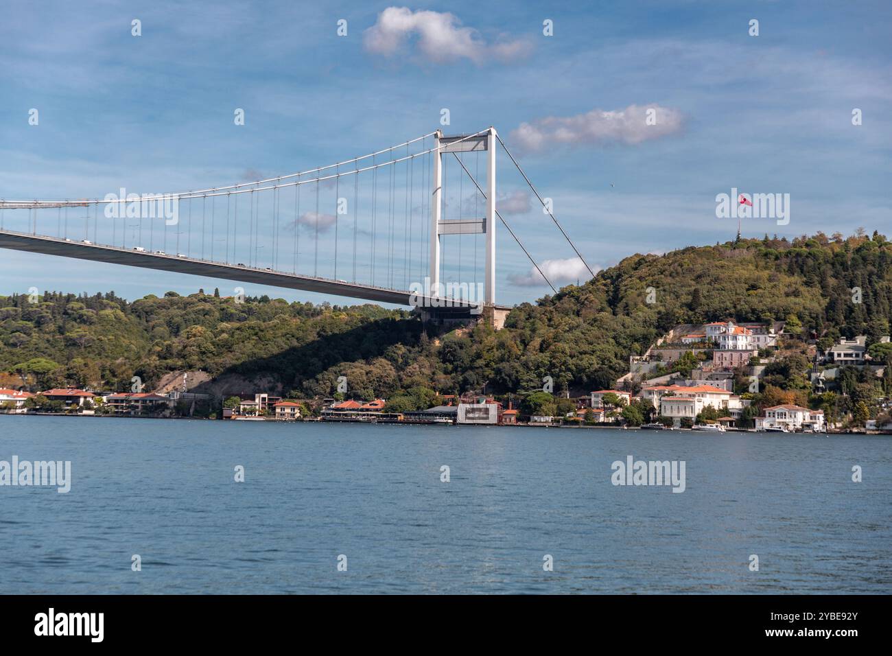 Istanbul, Turkiye - OCT 14, 2024: FSM bridge seen from Rumelihisari, an ...