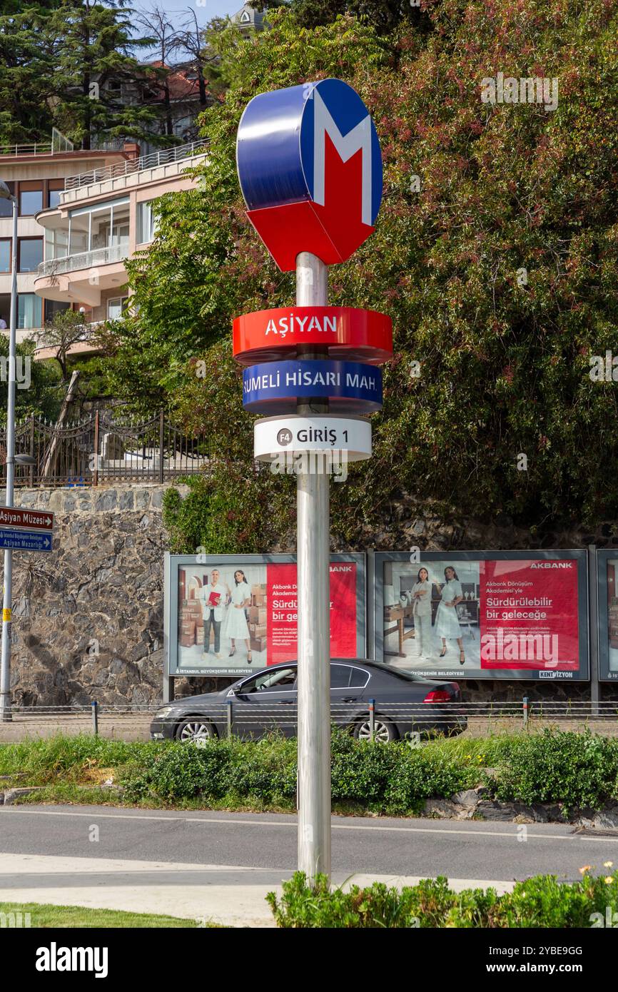 Istanbul, Turkiye - OCT 14, 2024: Istanbul Metro signboard at the ...