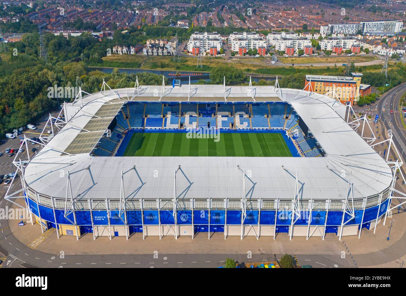 King Power Stadium the home of Leicester City Football Club. Aerial ...