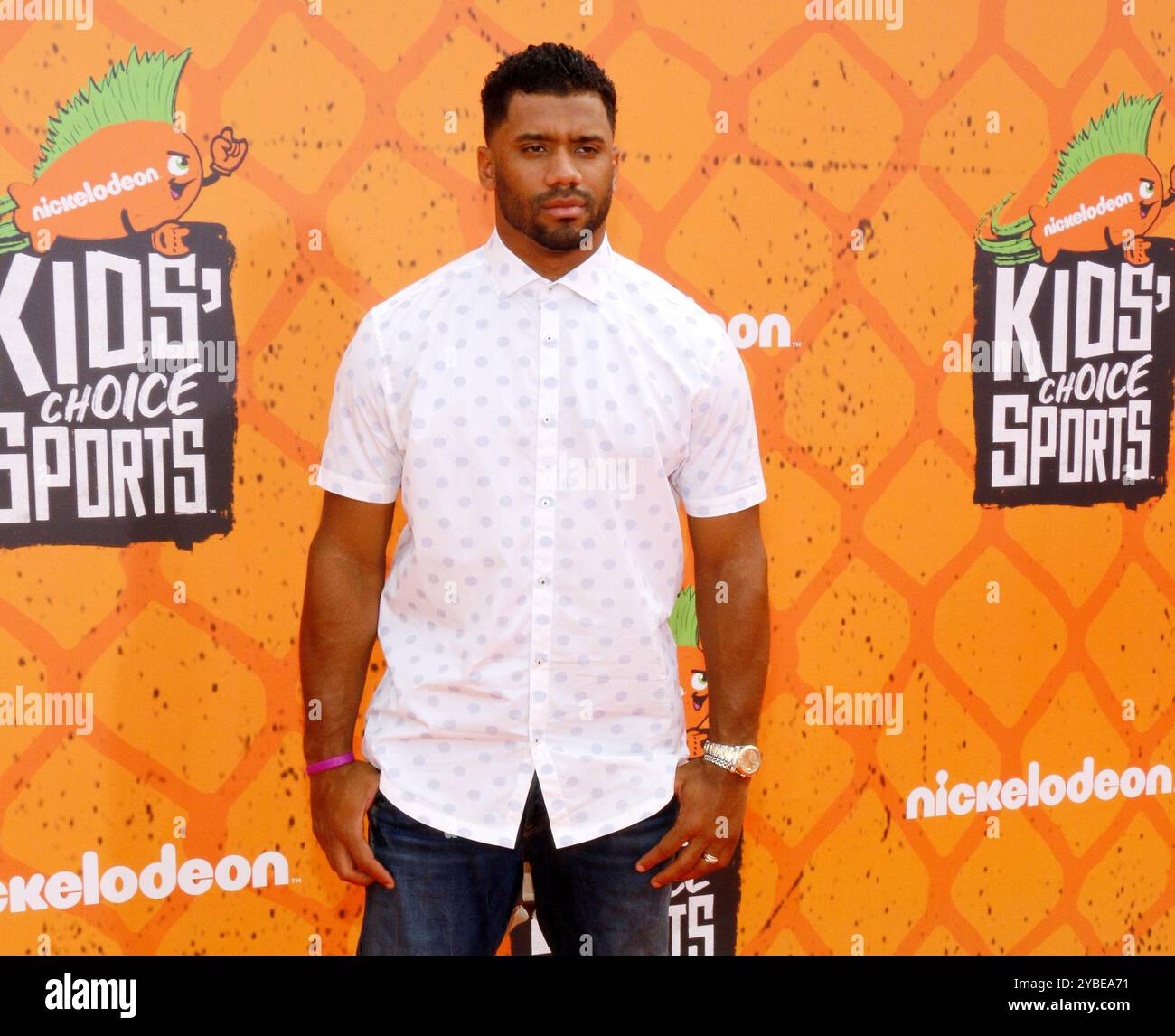 Russell Wilson at the Nickelodeon Kids' Choice Sports Awards 2016 held ...