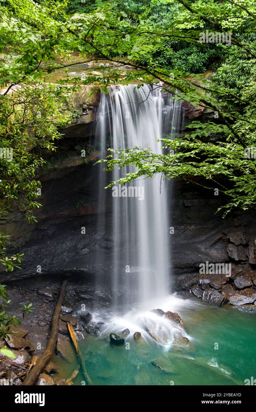 Scenic Cucumber waterfall in Ohiopyle state park in Pennsylvania state ...