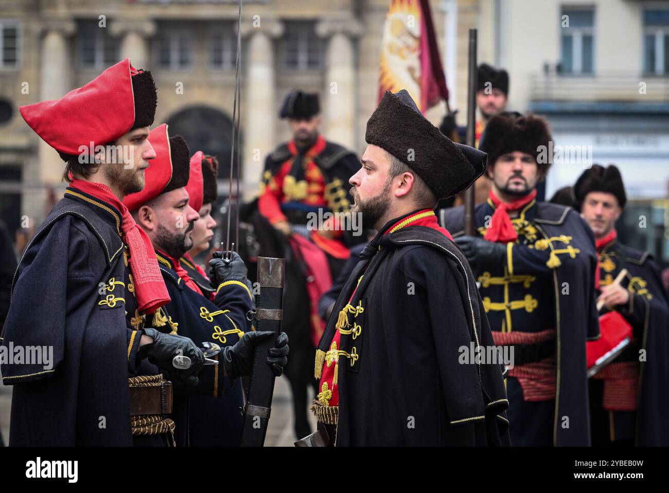 Zagreb, Croatia. 18th Oct, 2024. Members of the Cravat Regiment in ...
