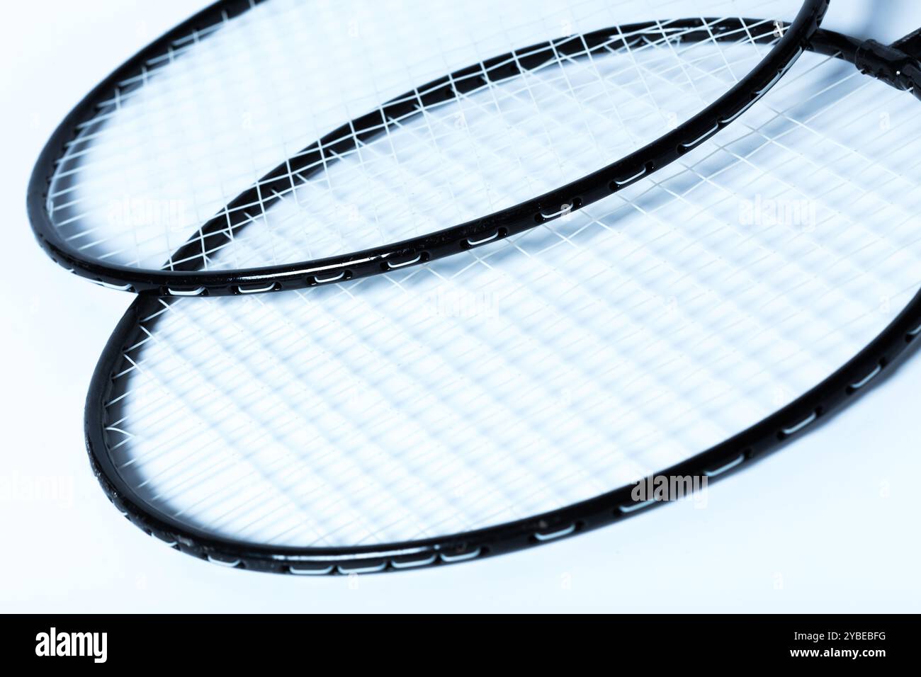 Badminton rackets on white Stock Photo - Alamy