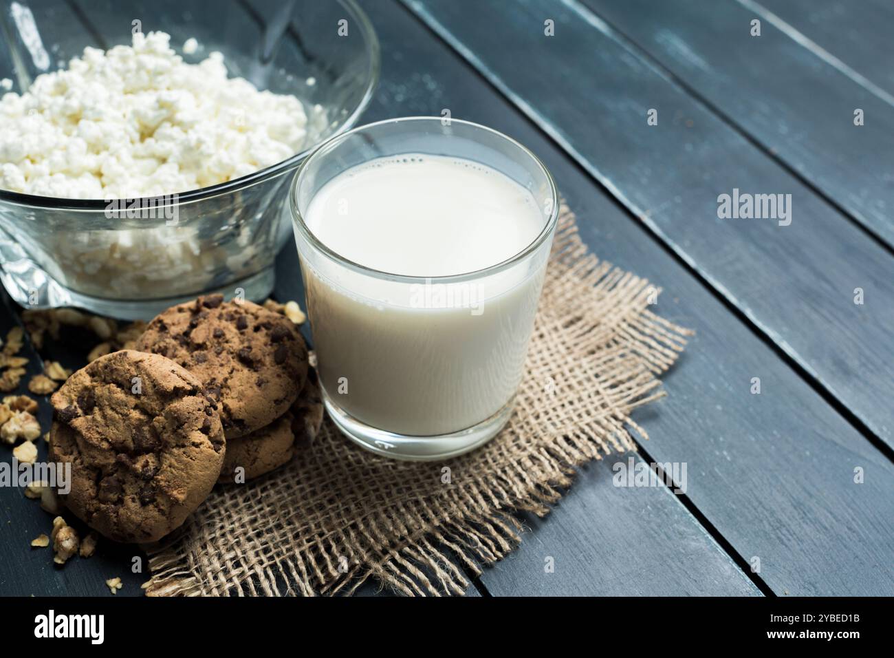 milk, cottage cheese - dairy products Stock Photo - Alamy