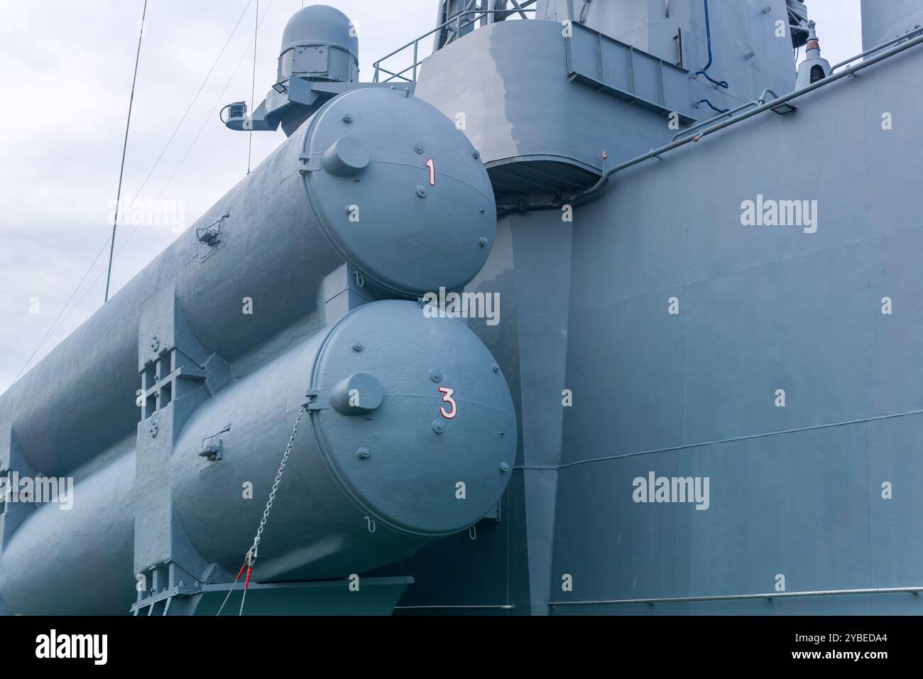 naval military background, concept, fragment of a modern warship with ...