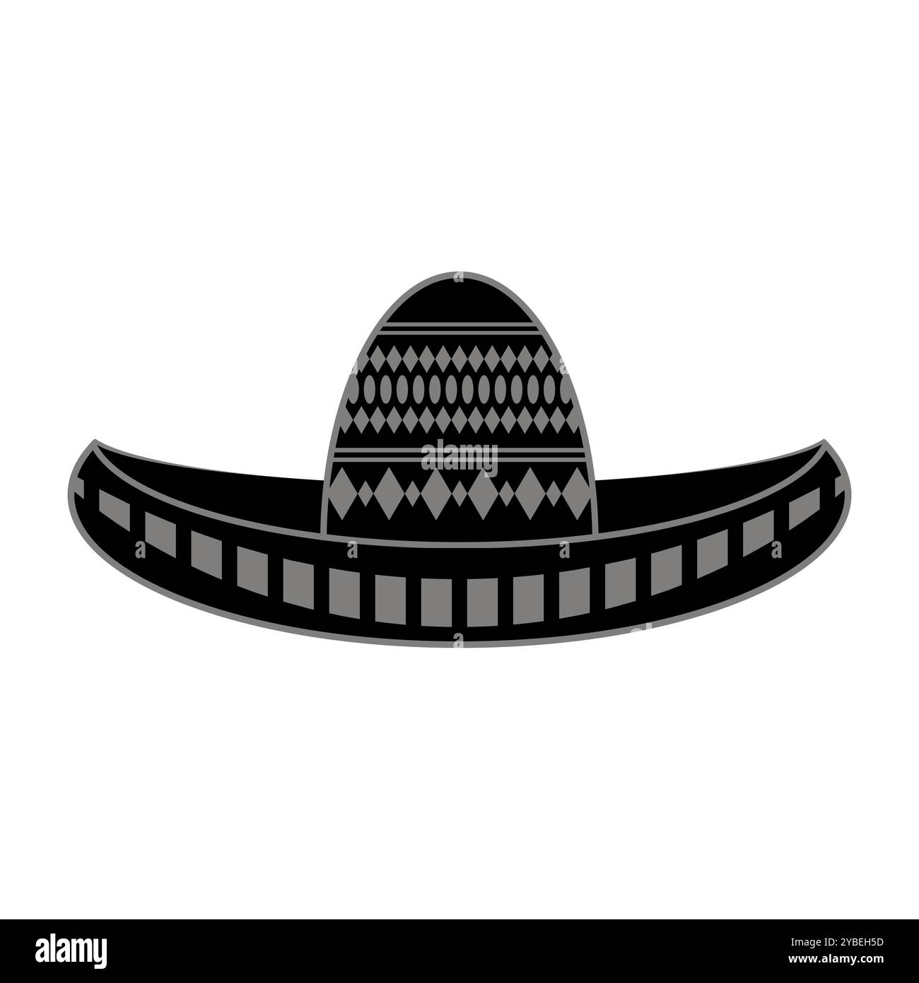 Vector Mexican sombrero with maracas. Cinco de mayo symbol isolated on ...