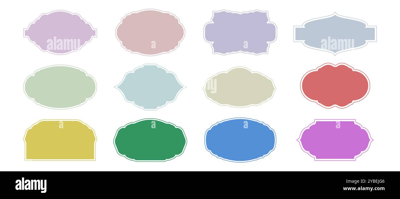 Elegant Pastel Vintage Label or Emblem Set. Isolated Retro Border or ...