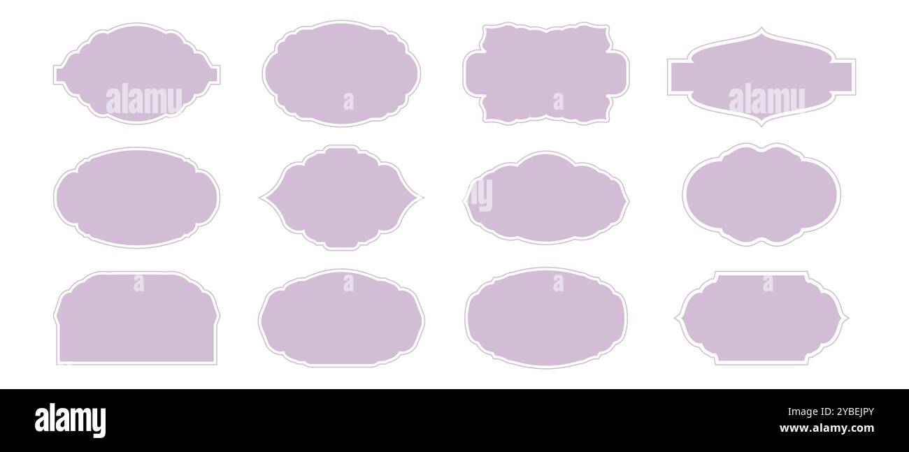 Elegant Pink Pastel Victorian Vintage Label or Emblem Set. Isolated ...