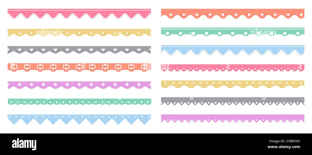 Happy Colorful Scalloped Paper Frame Or Border Divider Collection ...