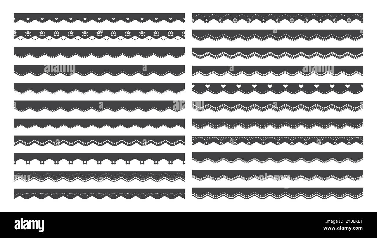 Scalloped Paper Frame Or Border Divider Collection Isolated Stock ...