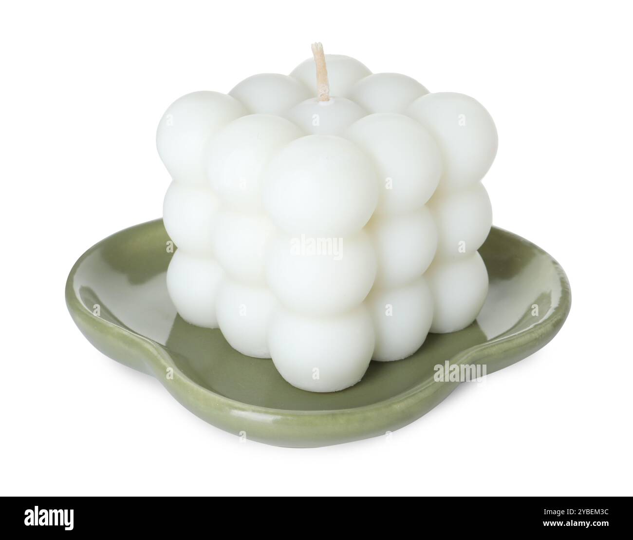 One beautiful bubble candle isolated on white Stock Photo - Alamy