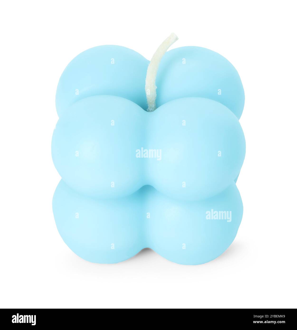 Beautiful light blue bubble candle isolated on white Stock Photo - Alamy