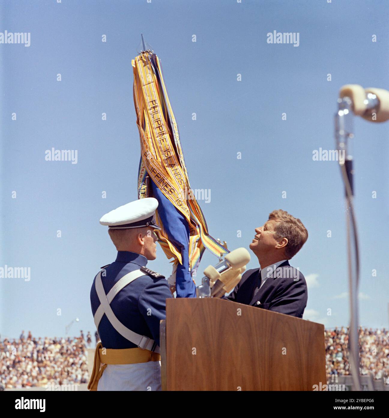 U.S. President John F. Kennedy receiving U.S. Air Force Academy ...