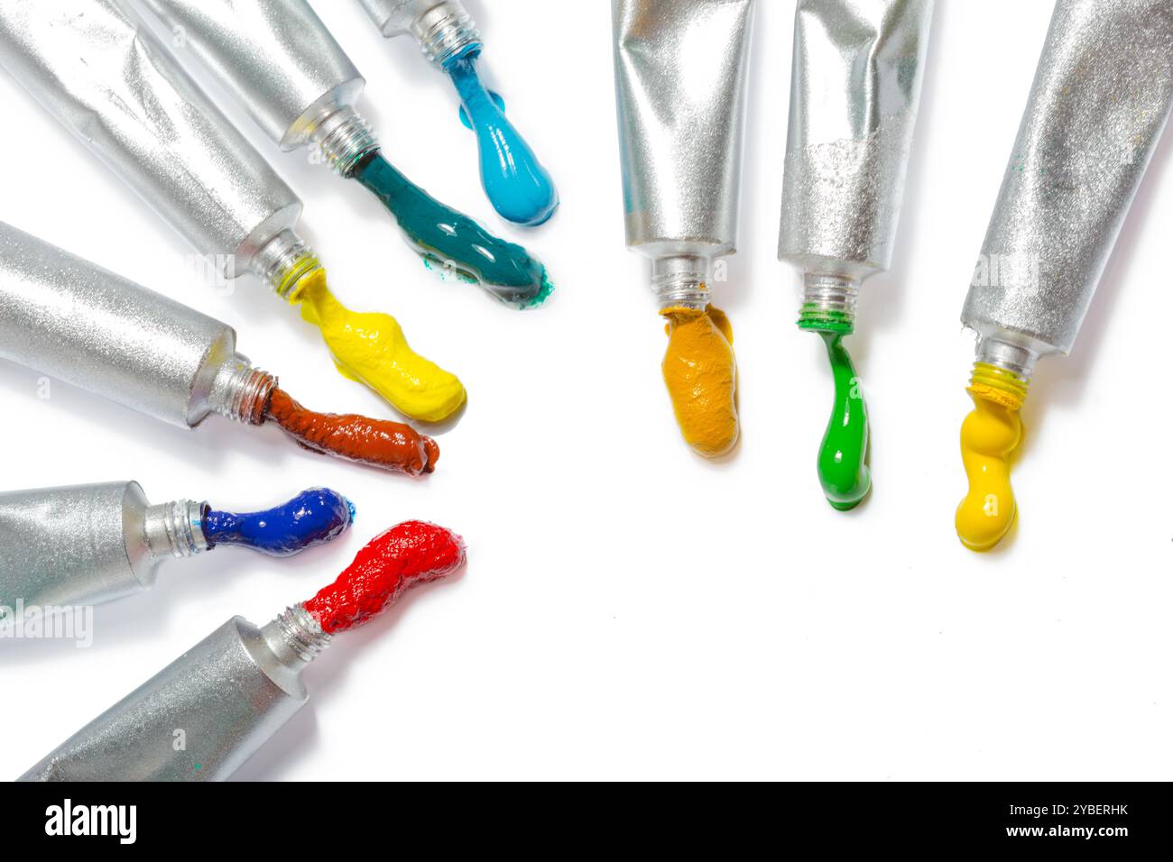 paint in tubes isolated on white Stock Photo - Alamy