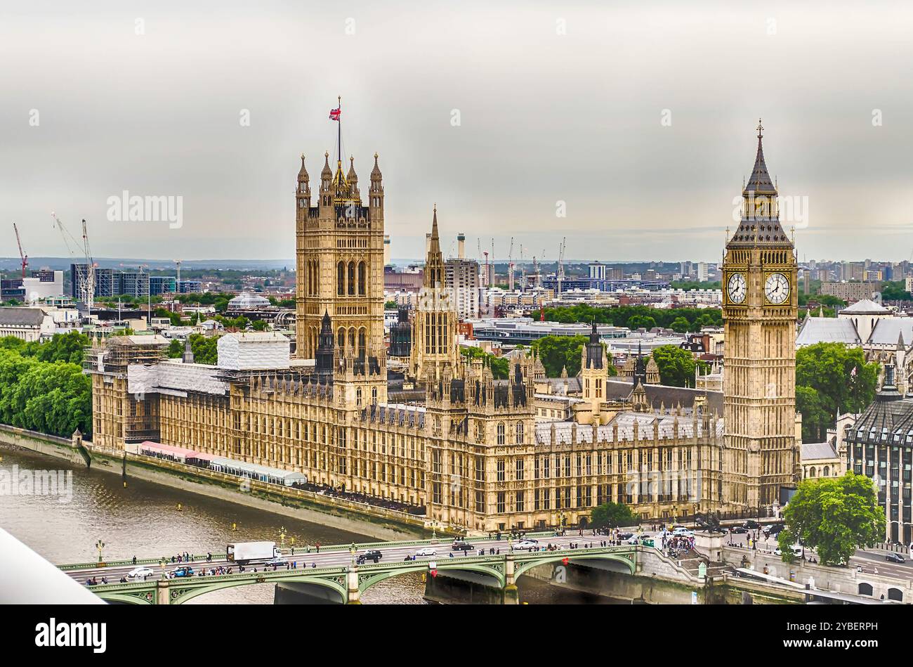 Aerial View of the Palace of Westminster, Houses of Parliament, London ...