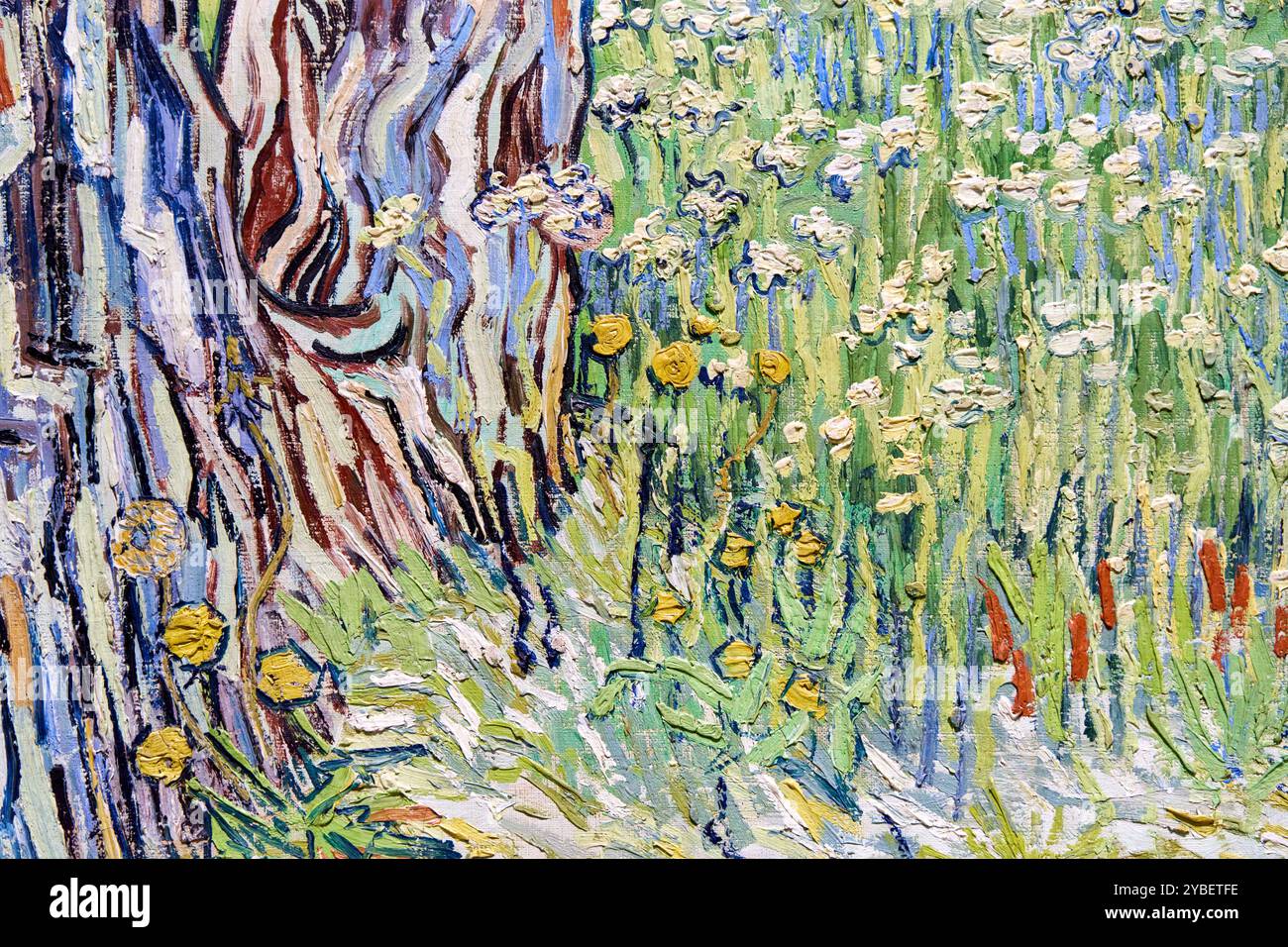 Detail, Tree Trunks in the Grass, 1890, Vincent Van Gogh (1853-1890 ...