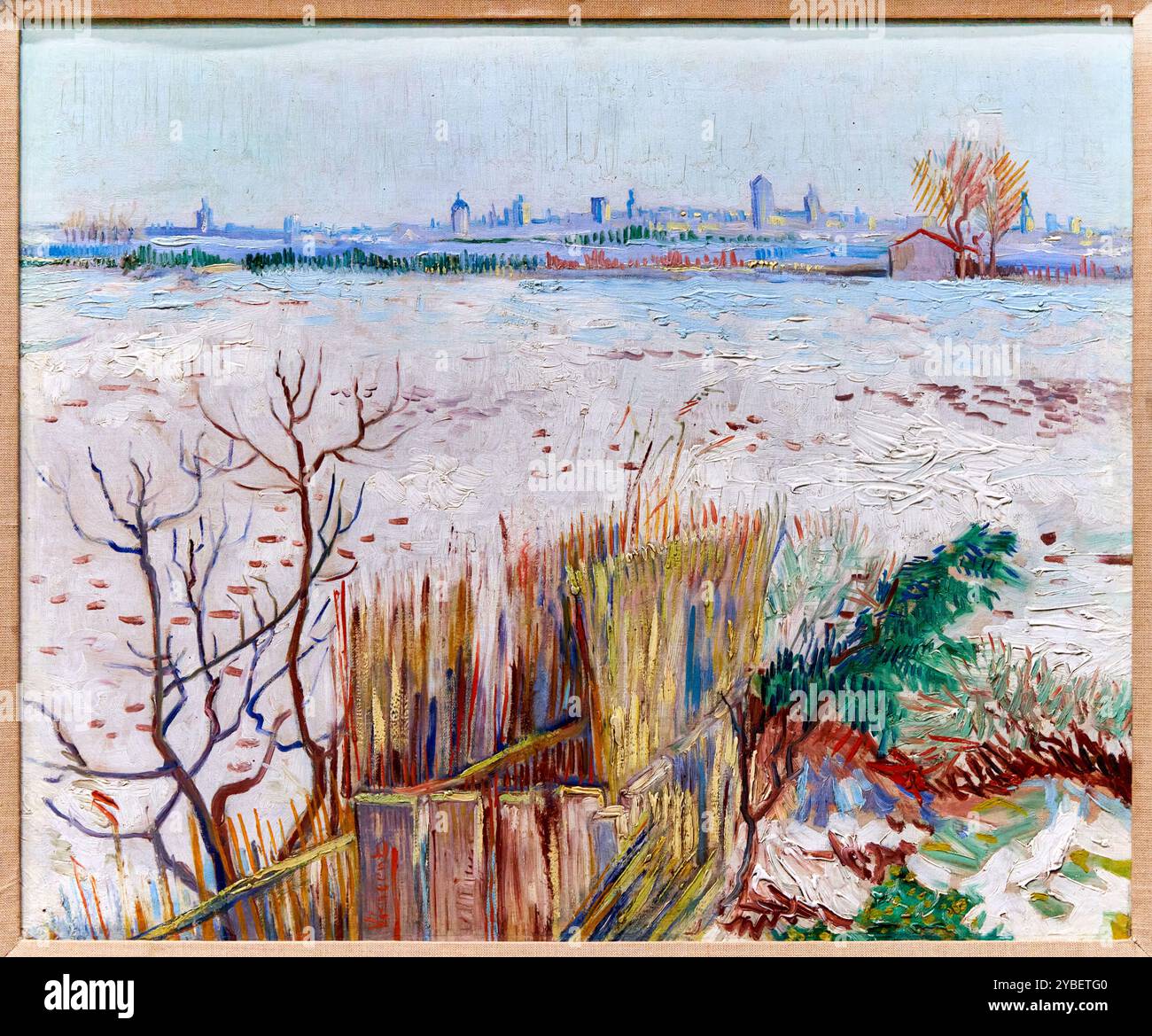 Snowy Landscape with Arles in the Background, 1888, Vincent Van Gogh ...