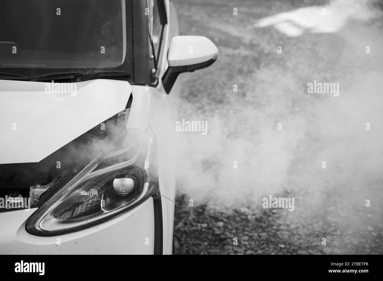 Smoke from vehicle Black and White Stock Photos & Images - Alamy