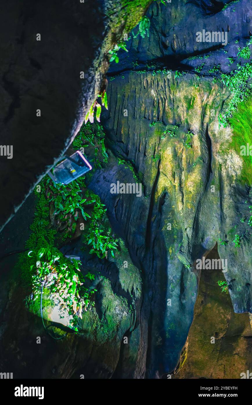 Geological structures and formations of limestone in cave of skulls ...