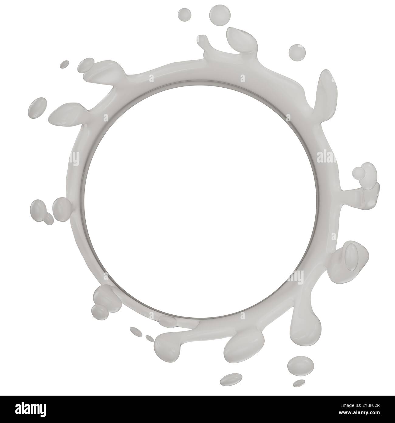 milk round splash isolated on a white background. 3d render Stock Photo ...