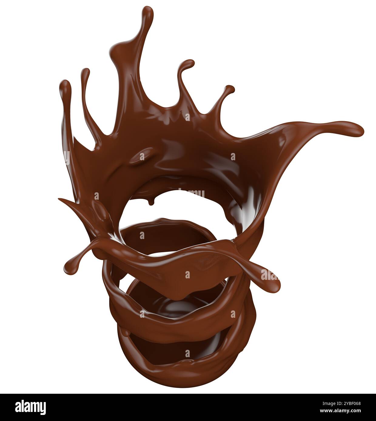 chocolate splash isolated on a white background. 3d render Stock Photo ...