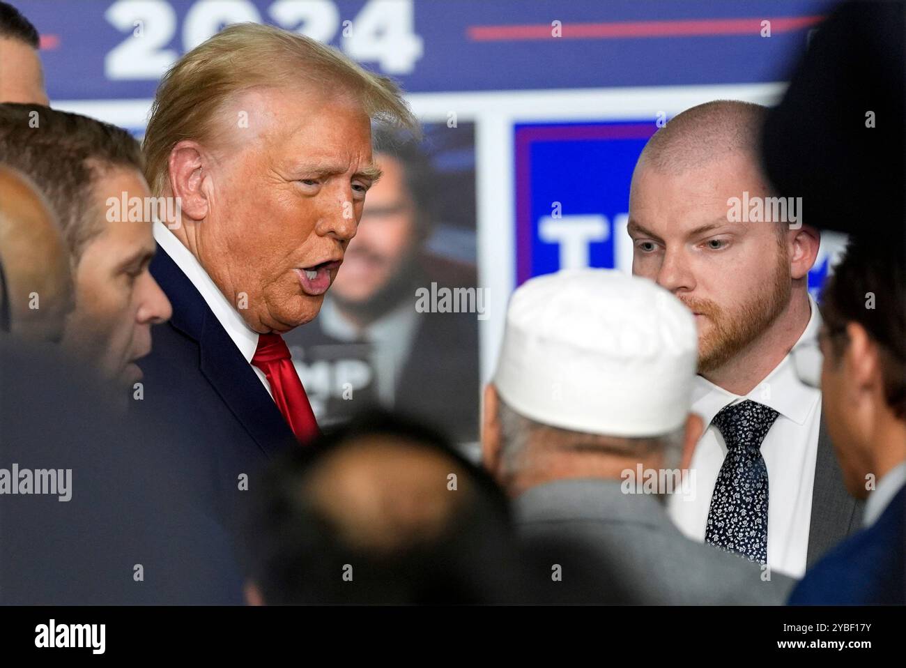 Republican presidential nominee former President Donald Trump visits a ...