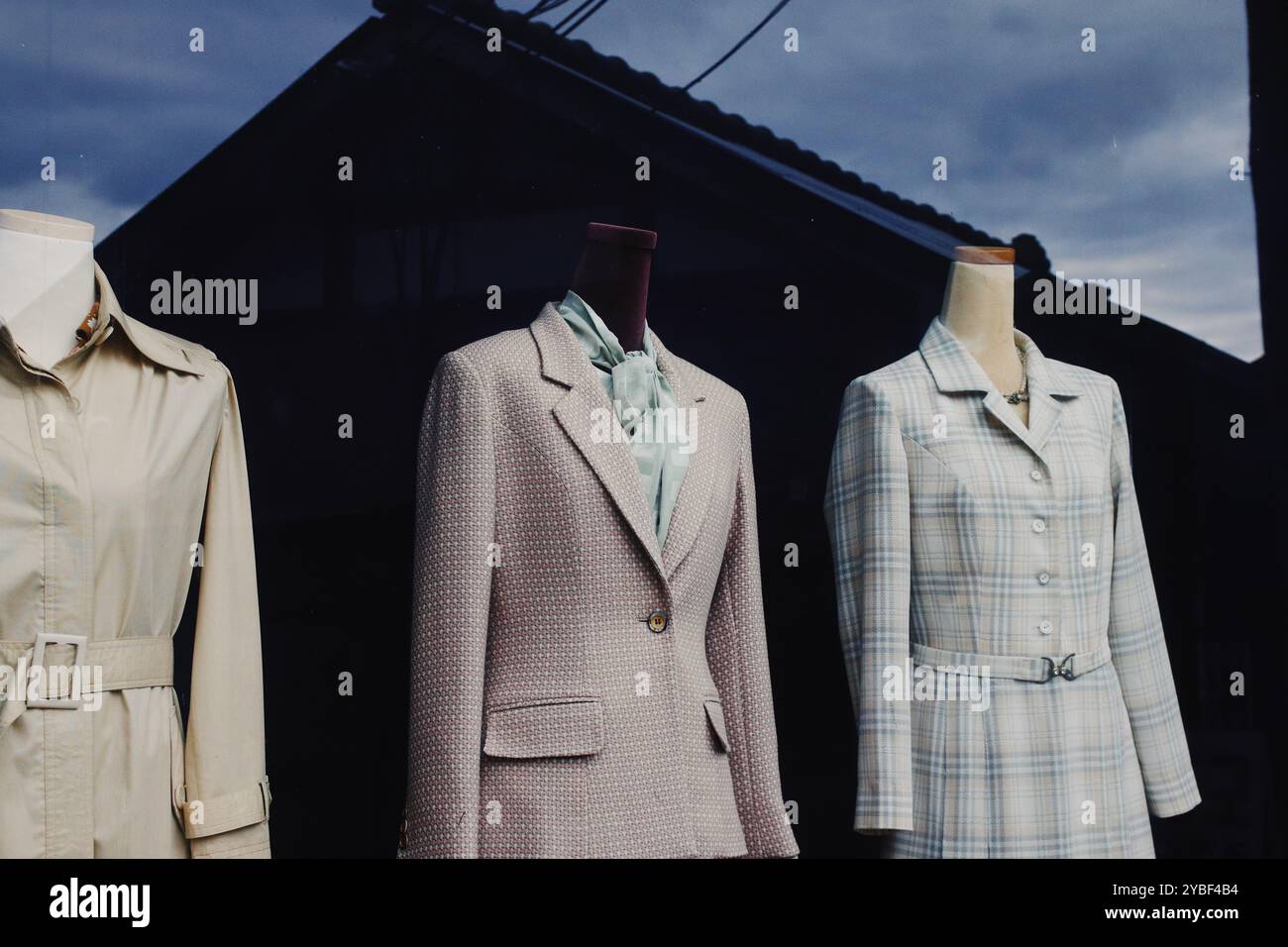 Vintage Storefront Display of Women's Business Suits at Dusk in Bukchon ...