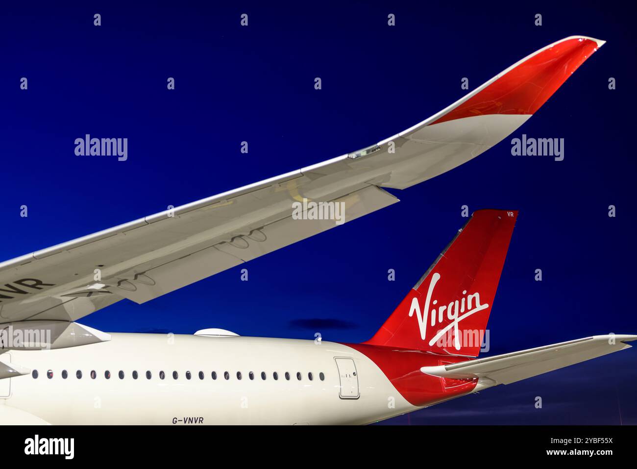 Winglet close up of virgin atlantic airbus a350 1000 hi-res stock ...