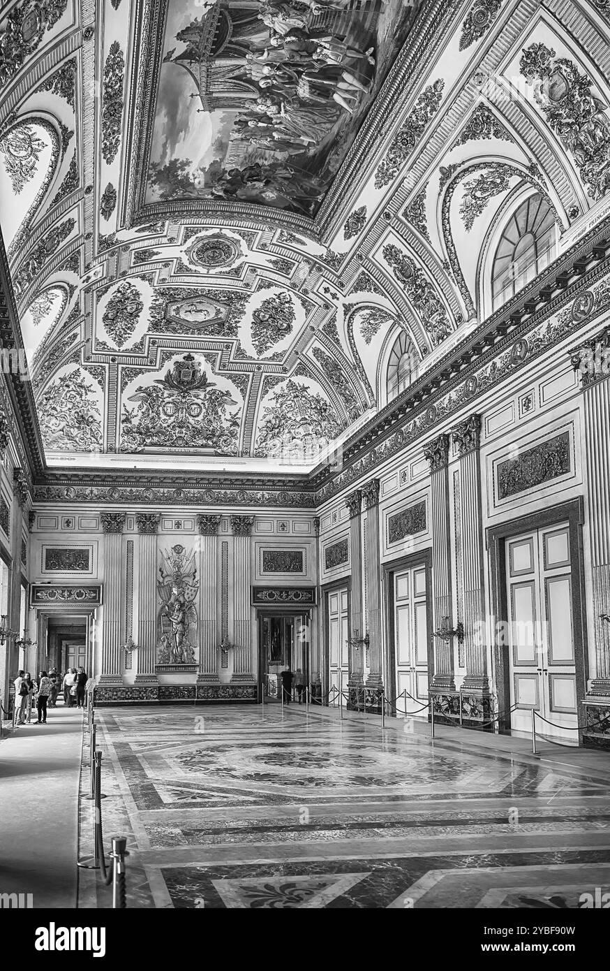 CASERTA, ITALY - APRIL 1, 2024: Opulent hall inside the Royal Palace of ...