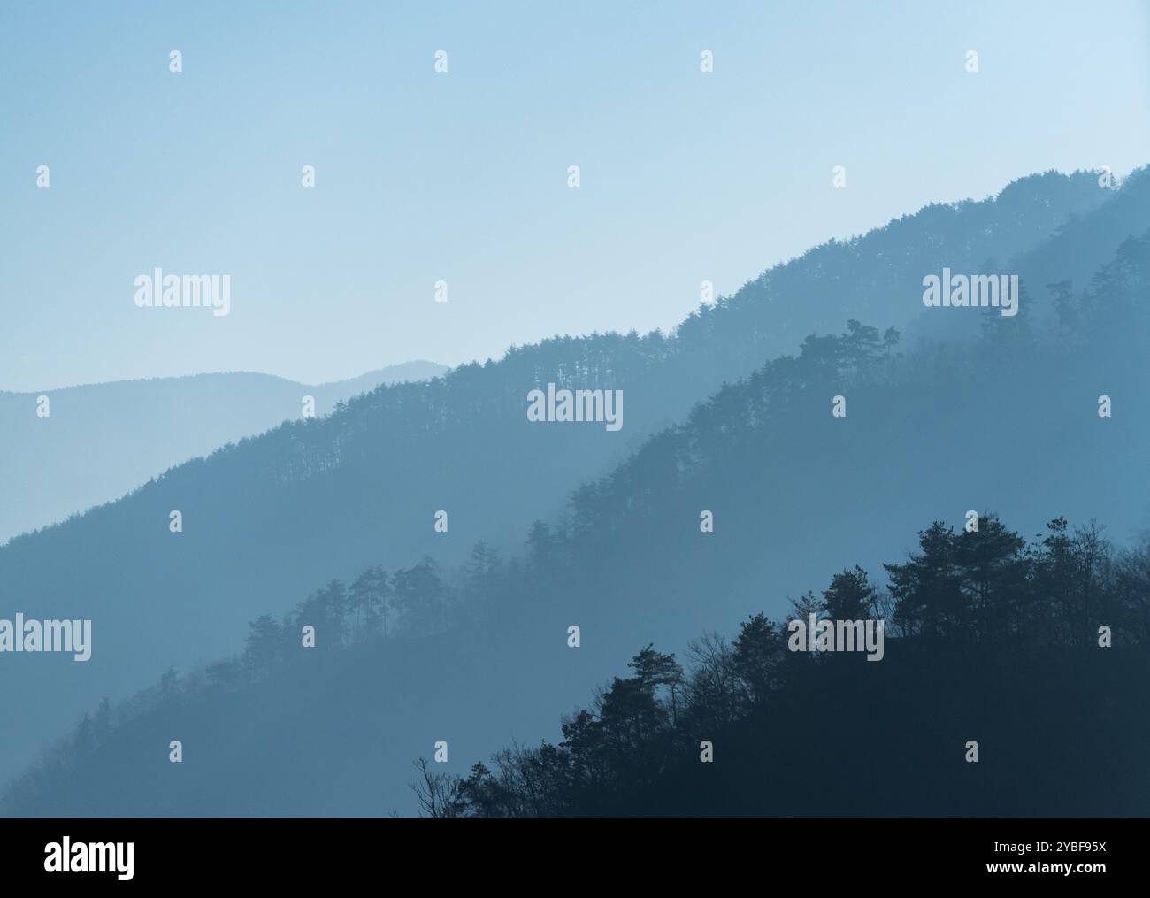 Misty mountains in Chubu region of Japan Stock Photo - Alamy