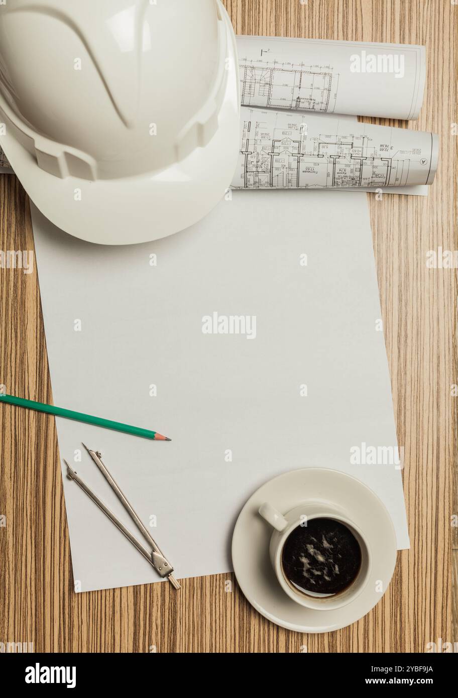 Set of architect tools Stock Photo - Alamy