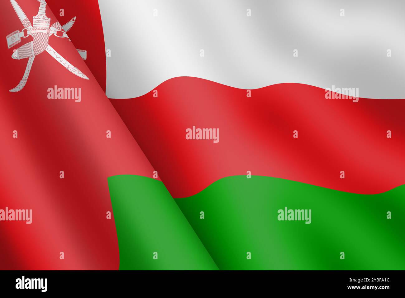 Oman waving flag 3d illustration Stock Photo - Alamy