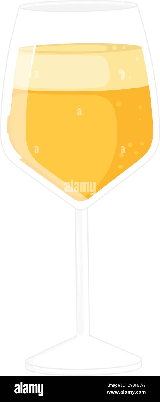 Full wine glass filled with sparkling beverage, Vector Stock Vector ...
